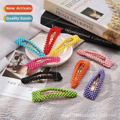 Korean jewelry candy-colored hair clips beaded primary color