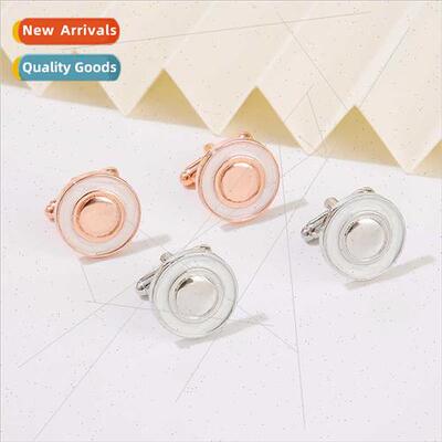 new round baked cufflinks fashion men shirt accessories Fren