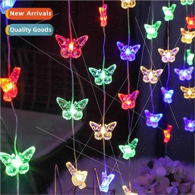 Led leather wire curtain lights butterfly love room backgrou