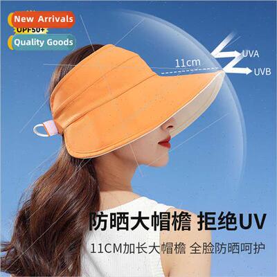 Double-sided wearable large brim hollow top sun hat female s