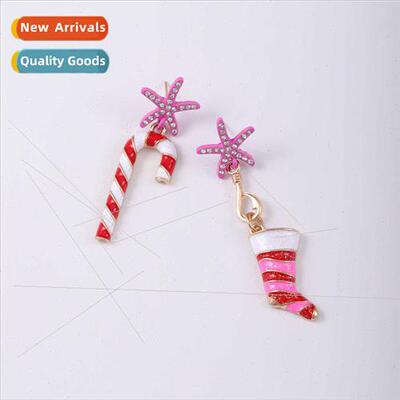 Europe Christmas Earrings Fashion mple Candy Cane Earrings c