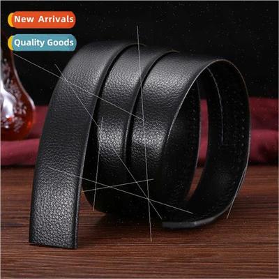 Men Automatic Buckle Headless Belt Body PVC Lychee Patterned