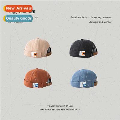 Korean  landlord cap round cap retro labeling sailor hat men