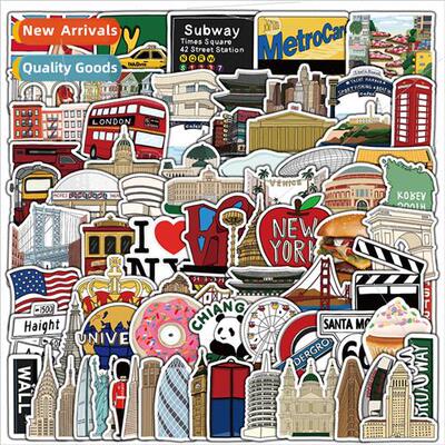 100 world-famous archecture stickers cell phone guar compute