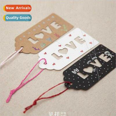 100pcs 10*4.7cm flower head LOVE kraft paper tags bakery tag