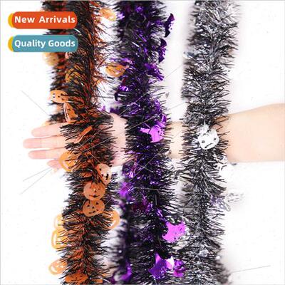 Halloween decorations colorful stripes haunted house scene l