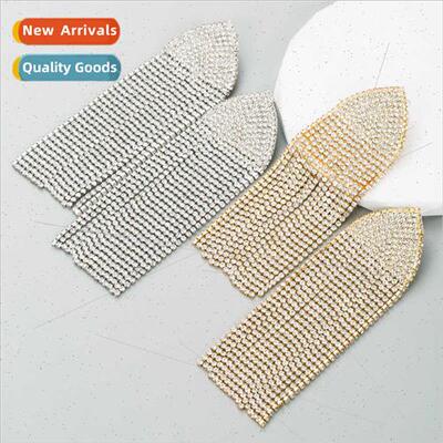 925 silver needle super flash banquet long earrings female K