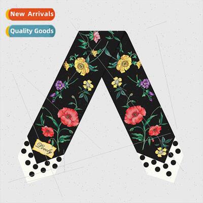 2022 new thin narrow long small silk scarf women elegant cel