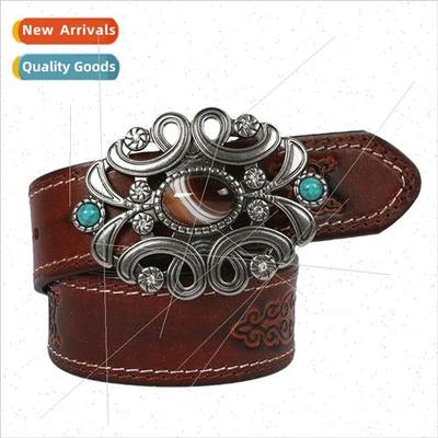 Mongolia ethnic belt simulation agate stone smooth buckle me