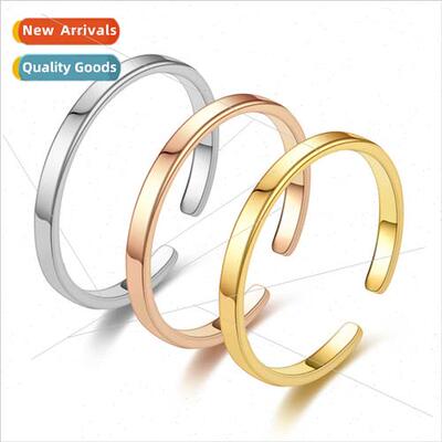 Japan Korea simple plain open mouth tanium steel jewelry sta