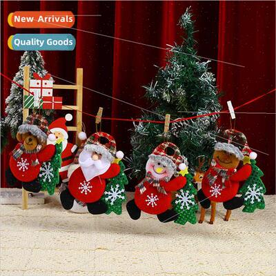 New Christmas dancing old man hugging e small hanging Christ