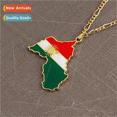 Europe Creative Fashion Geometric Kurdistan Map Pendant Swea