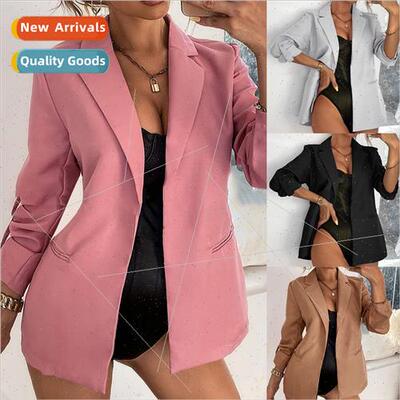 Red Jacket pocket Coat Blazer Lady Button women Su