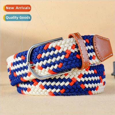 Women Canvas Belt Student Pants Belt Men Elastic Waistband C