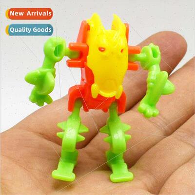 Children dismantling assembled assembled monster warrior DIY