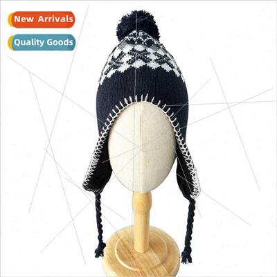 Winter new padded knted cap wool ball ear protection cap knt