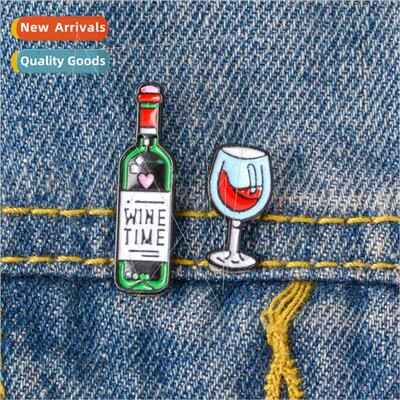 2019 Europe Uned States new cartoon brooch red wine wine gla
