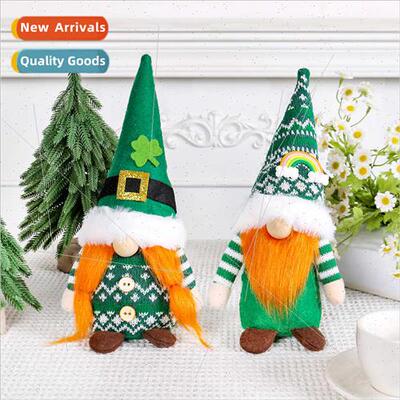 New St. Patrick Day Kn Pointy Hat Striped HGreen Leaf Festiv
