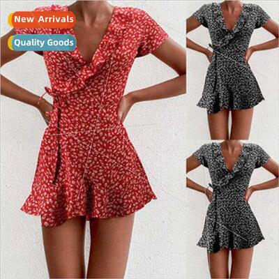 Europe Uned States summer dress V-neck ruffled onePCS strapp