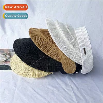 ght luxury personalized tasseled hollow top hat female summe
