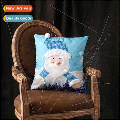 New Santa Claus Snowman Pillowcase Illuminated Christmas Pil