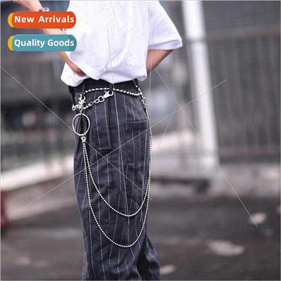 2019 new stainless steel metal beads pants chain ins hip-hop