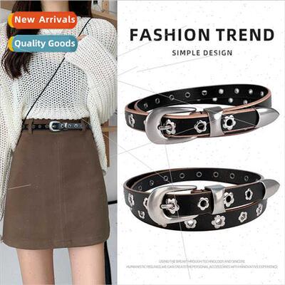 Rivets Europe leather ladies belt short skirts shorts niche