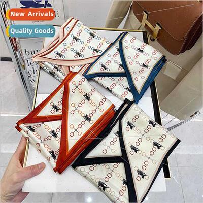 2023 new silk scarf neckerchief simple casual ins versatile