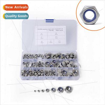 Combination 175pcs boxed stainless steel nylon lock nut Non-