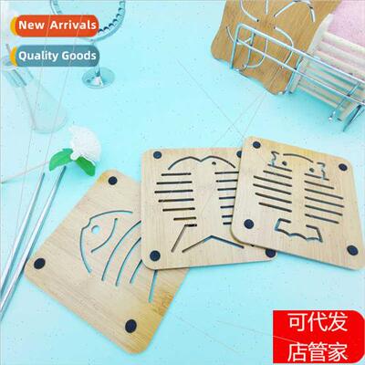 Home wooden cartoon heat  mat table mat -slip pot mat creati