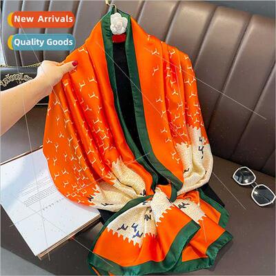 Spring Autumn new simulation silk scarf shawl female summer