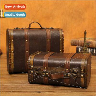 Vintage sucase wooden organizer storage asure box script kil