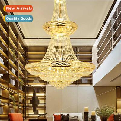 Duplex hotel living room crystal large chandelier staircase