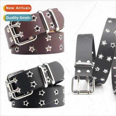 New star double exhaust eyelet belt female fashion versatile