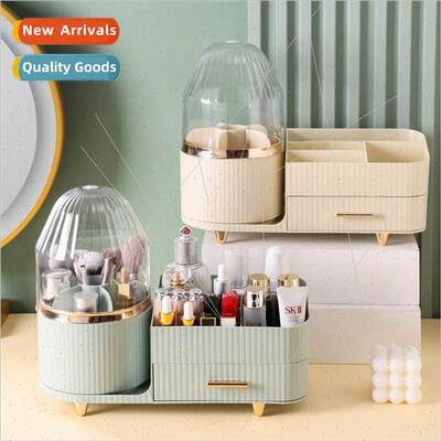 New desktop makeup box organizer rotating shelf dust lipstic