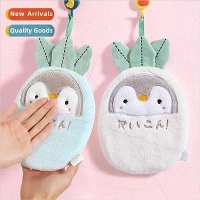 Japan cartoon penguin hand towel hanging cute double thicken