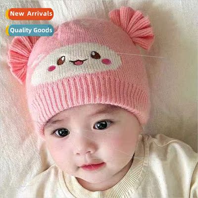 Bena bear expression girl children cap knted cartoon wool ma