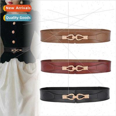 Cowhide elastic waist seal female hundreds retro leather wid