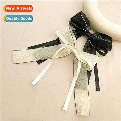 Korean  double ribbon bow female Mori ins sweet girl behind