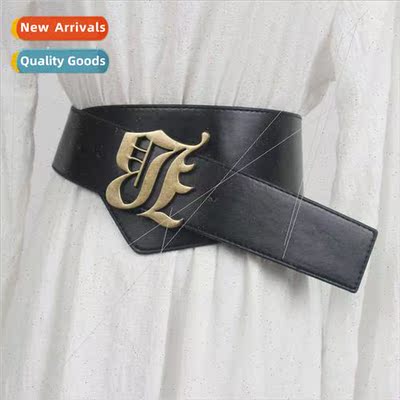Europe runway punk metal Latin letters decorative belt Moder