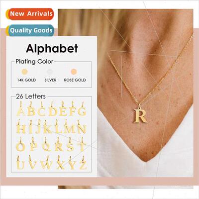 Europe ins26 letters pendant niche tanium steel necklace Sta