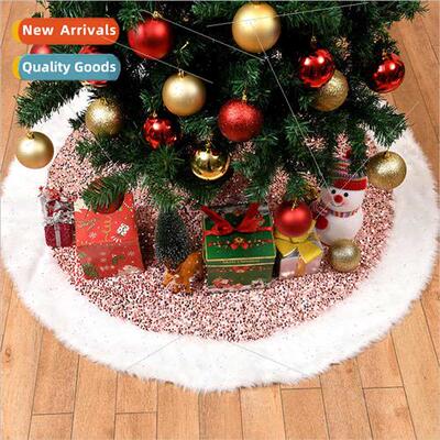 New Christmas Tree Skirt Plush Sequin Fabric Christmas Tree