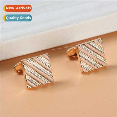 New Creative square striped lacquer cufflinks French busines