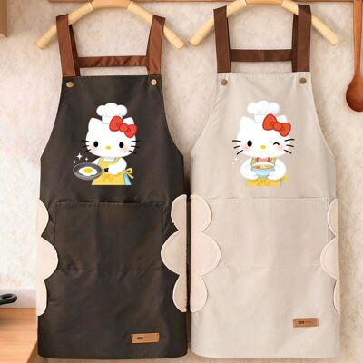 HelloKitty可爱厨房围裙防油污春秋款薄款定制乌萨奇围裙防油围裙