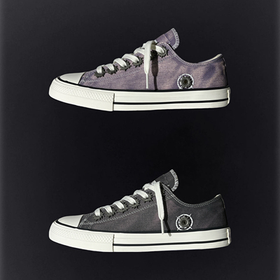 罗曼凯瑟 POWSTAR帆布弹孔板鞋 水洗做旧  黑色紫色