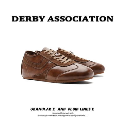 美拉德复古真皮德训鞋