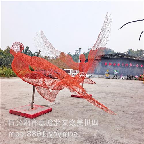公司制作不锈钢丝编织人物雕塑装置艺术景观道具不锈钢锻造摆件