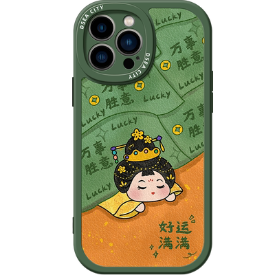 适用苹果软胶公主请发财手机壳