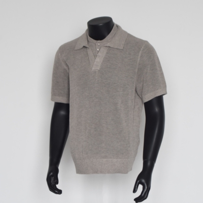 X1617假两件针织镂空POLO短袖