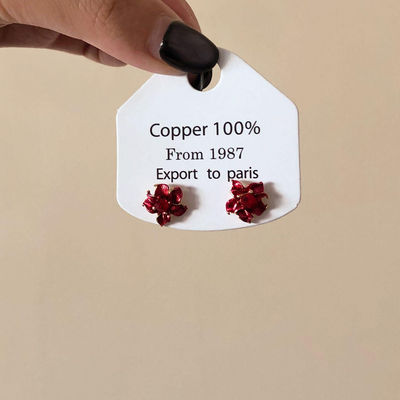 【炙热绽放】罂粟红曼陀罗耳钉 珐琅原创设计小众高级感小耳钉女